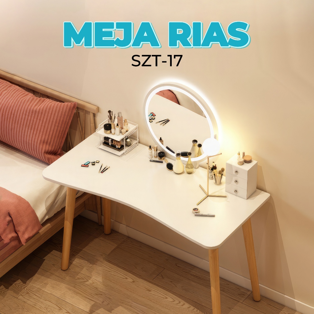 Dressing Table With Mirror Aesthetic Dressing Table Cosmetic Shelf ...