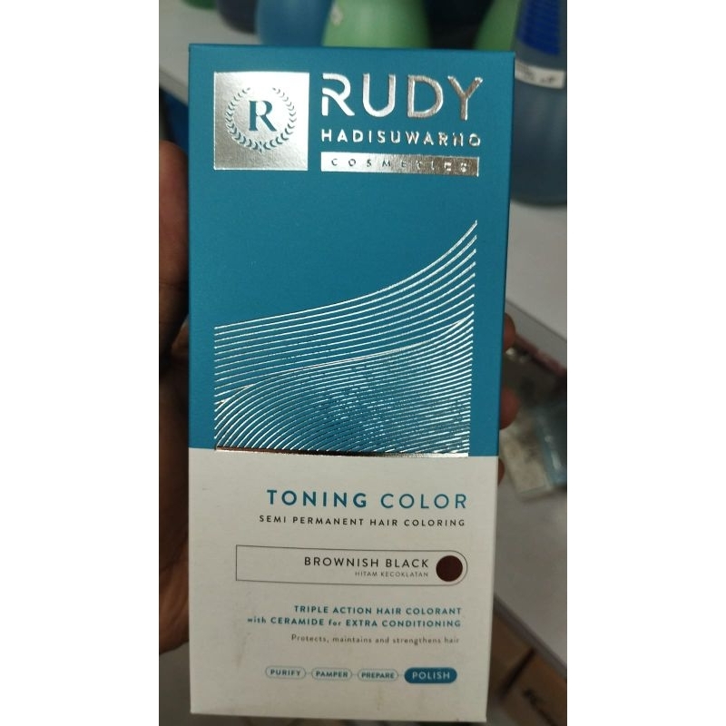 Rudy Toning Color BROWNISH BLACK - 60ml Gray Hair Covering Hair Paint ...