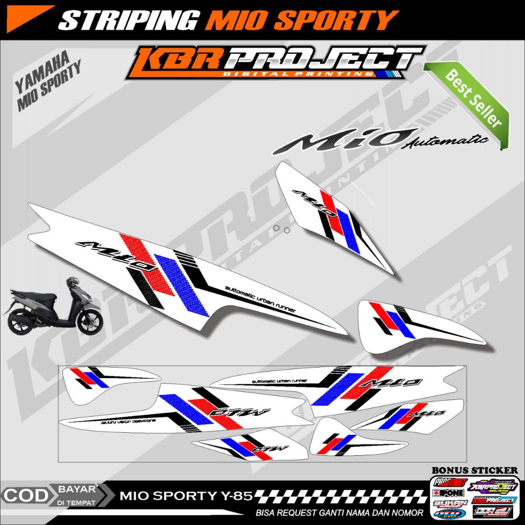 Mio SPORTY Sticker PREMIUM STRIPING Motorcycle Cool LIS Variation MIO ...