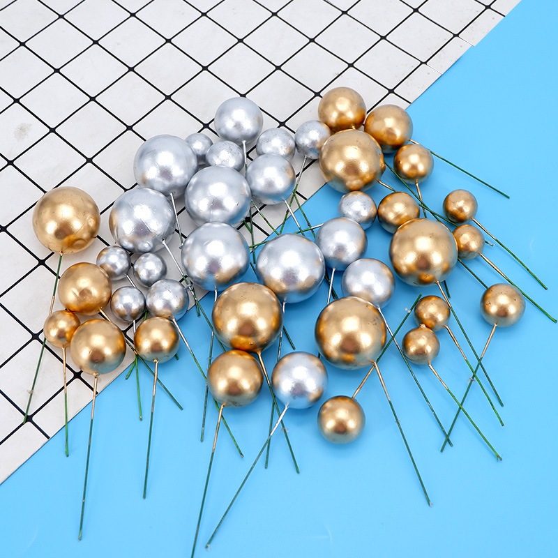 [4PC Ball Topper] Small Round Ball Cake Topper, Birthday Cake Topper ...