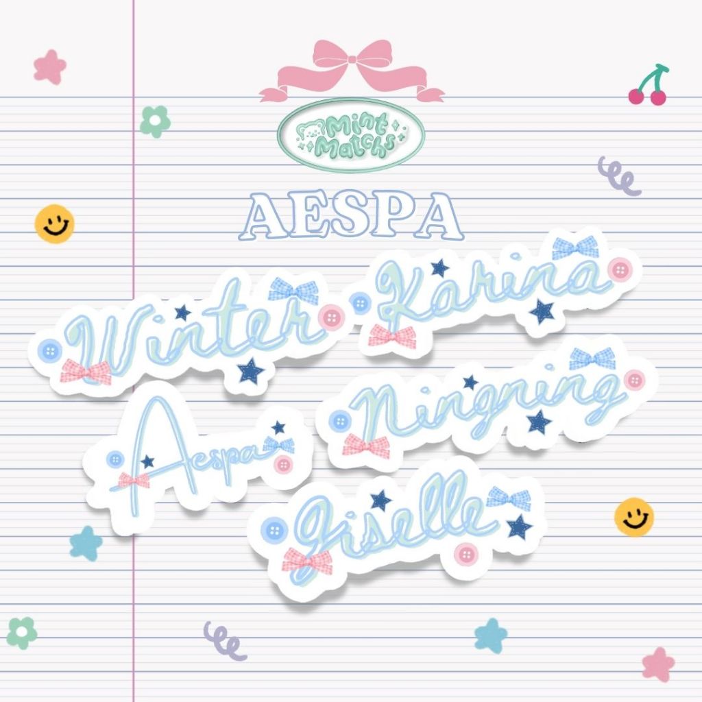 [mintmatchs] Aespa Stickers | Name Sticker | Shopee Malaysia