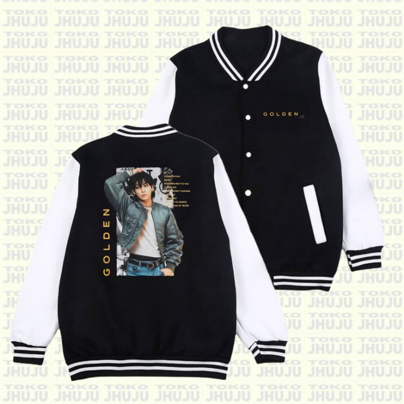Varsity Jacket Sablon Jungkook Bangtan Photo JK Golden Track list DB ...