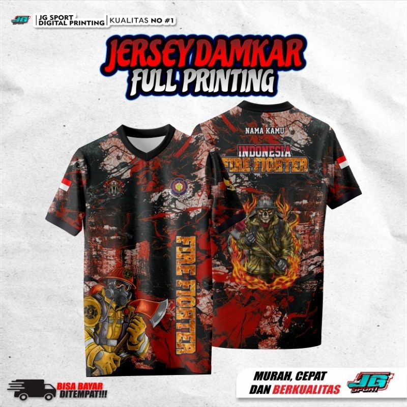 Jersey DAMKAR CUSTOM DESIGN | Shopee Malaysia