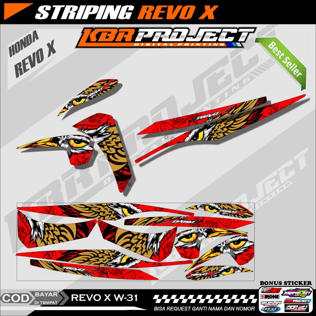 Revo X Sticker STRIPING PREMIUM Cool Motorcycle LIS Variation REVO X ...