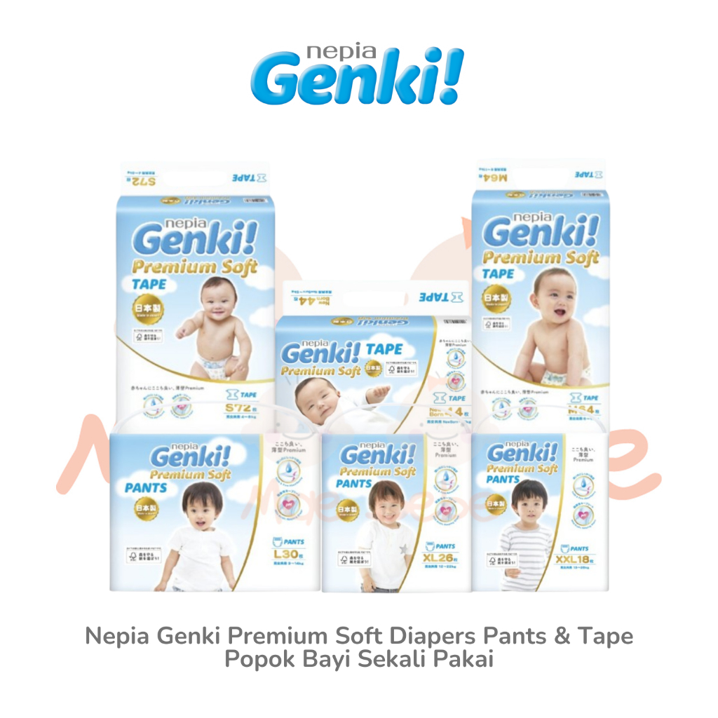 Nepia Genki Premium Soft Diapers Tape & Pants Disposable Baby Diaper ...