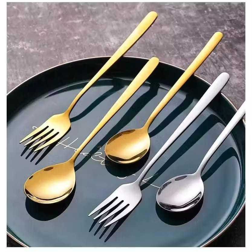 Sujeo Korean Spoon Fork / Korean Gold Silver Cutlery / Long Thick ...