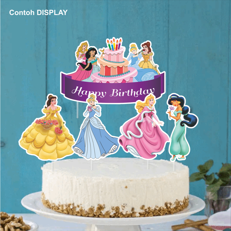 Cute Cool Cartoon Princess Paper Cake Topper | Shopee Malaysia