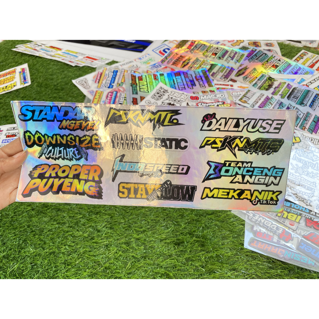 STICKER PACK OF VIRAL HOLOGRAM WORDS / LATEST WORDS STICKER / HELMET ...