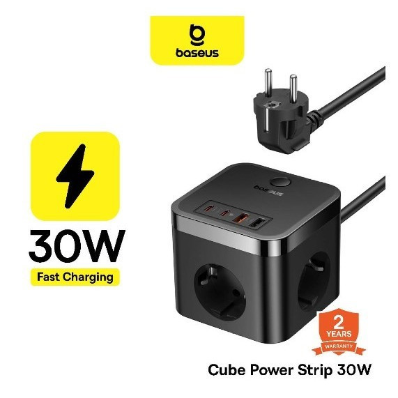 Baseus Power Combo Cube Power Strip 3AC+2U+2C 30w Fast Charging 7in1 ...