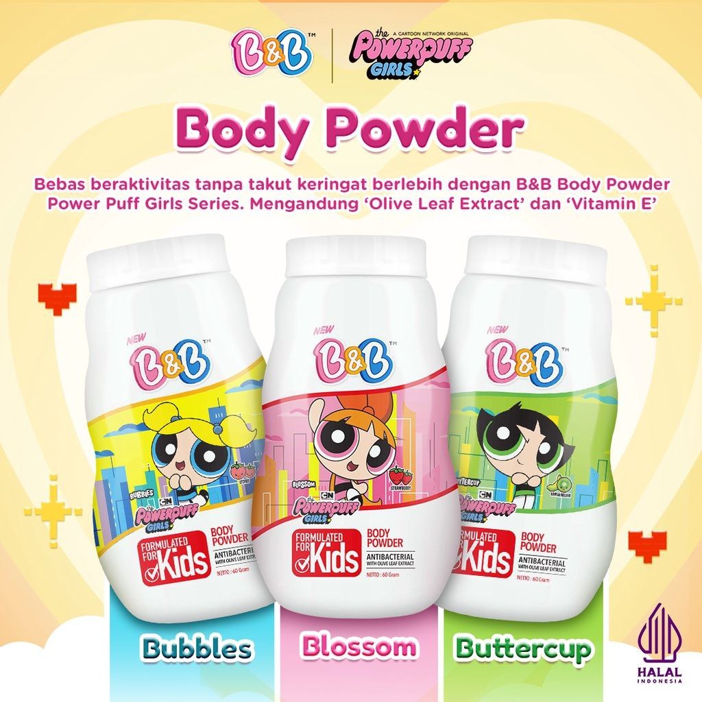 Ok_ngeng (ORI) B&B Kids Body Powder 60GRAM & 150GRAM RANDOM || Powder ...