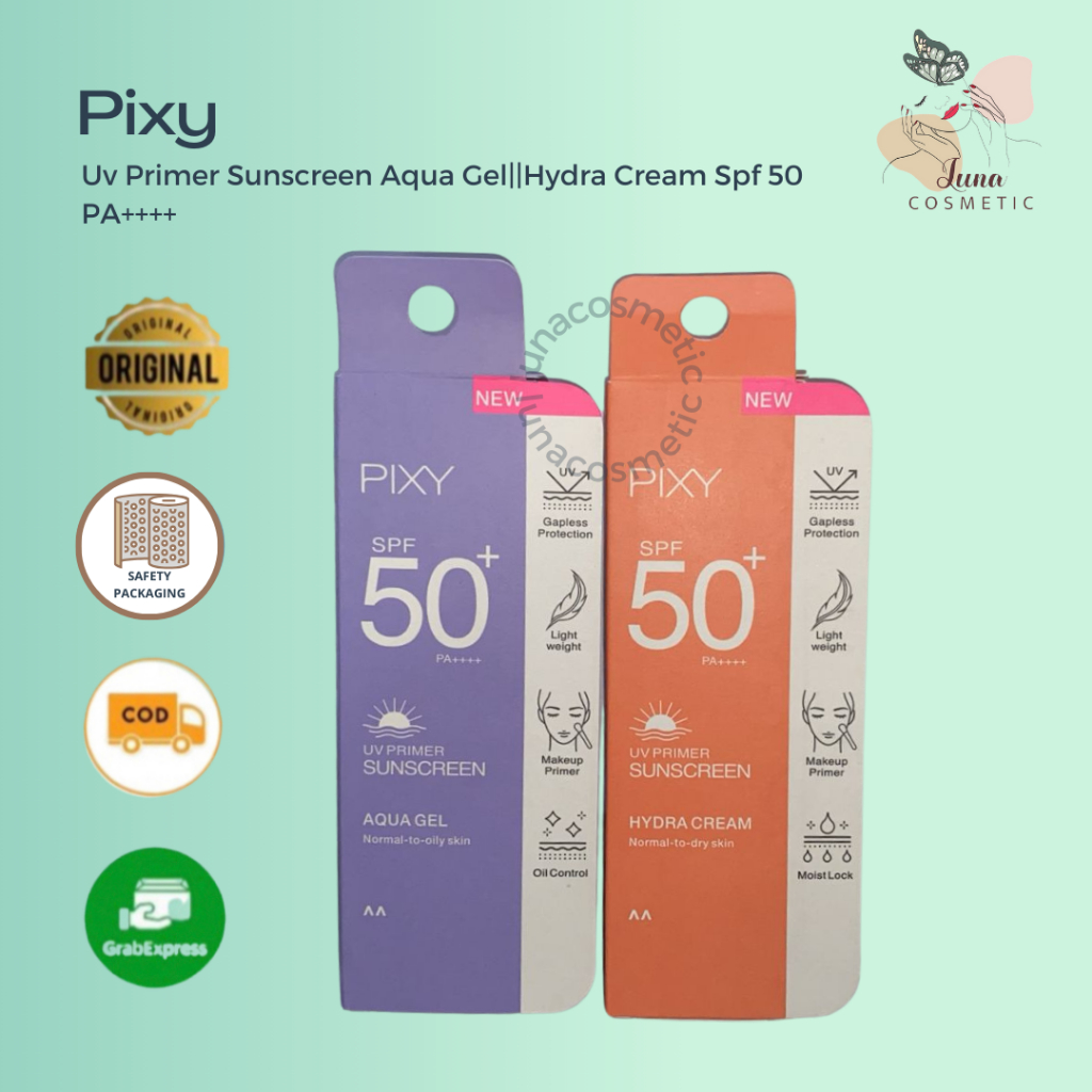 Pixy Uv Primer Sunscreen Aqua Gel||Hydra Cream Spf 50 PA++++ 30gr | Shopee Malaysia