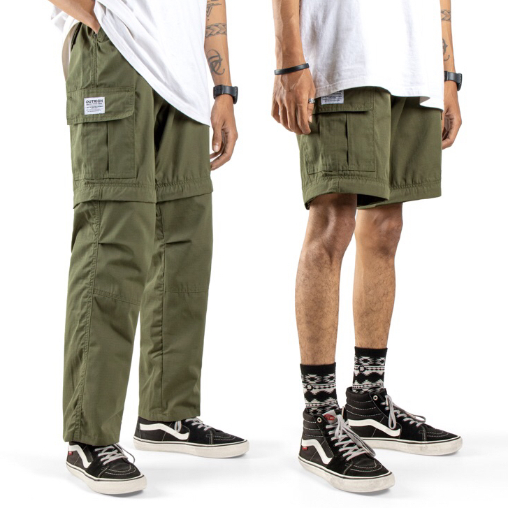 OUTRICH - CARGO DETACHABLE PANTS - RIPSTOP CONNECTED CARGO TROUSERS ...
