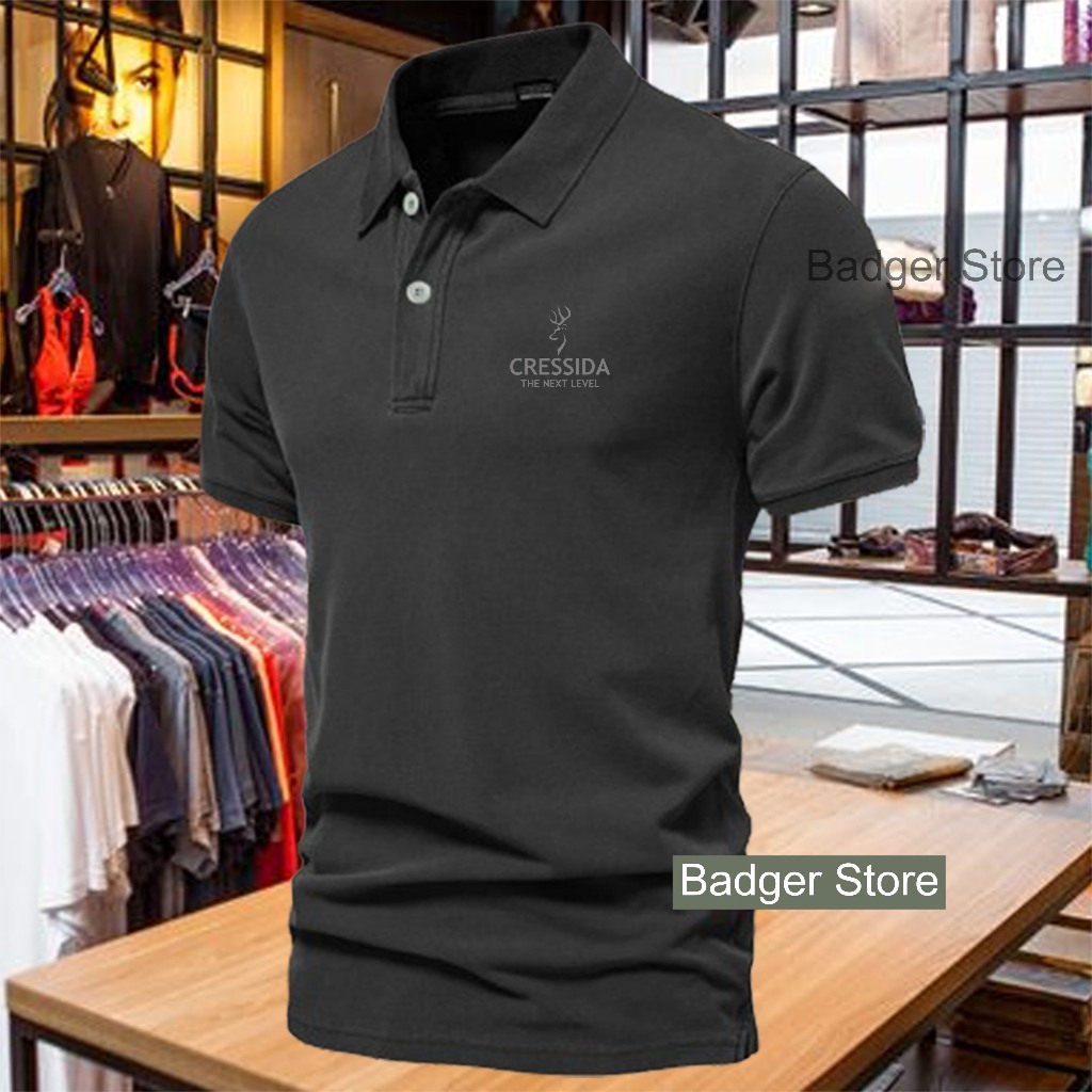 Cressida The Next Level Text Silver Men's Polo Shirt Kaos Collar Men's ...
