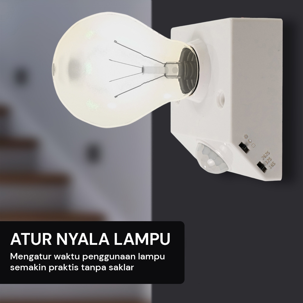 Motion sensor Automatic Light Fittings + Delay Motion Light Holder E27 ...