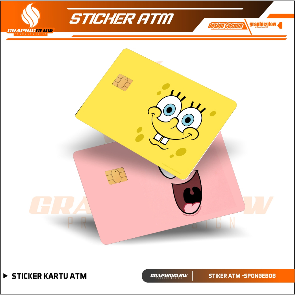 Sticker BIKINI BOTTOM SKIN CARD PROTECTOR ATM SIM KTP E-MONEY SPONGEBOB ...
