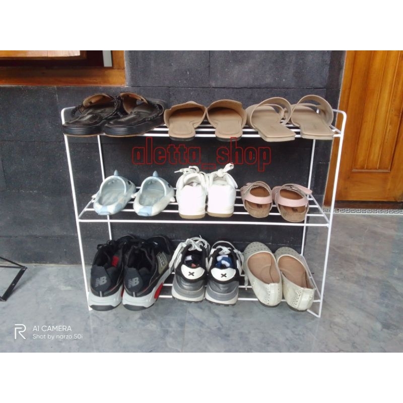 Shoe rack / sandal rack / minimalist shelf / aesthetic shelf | Shopee ...