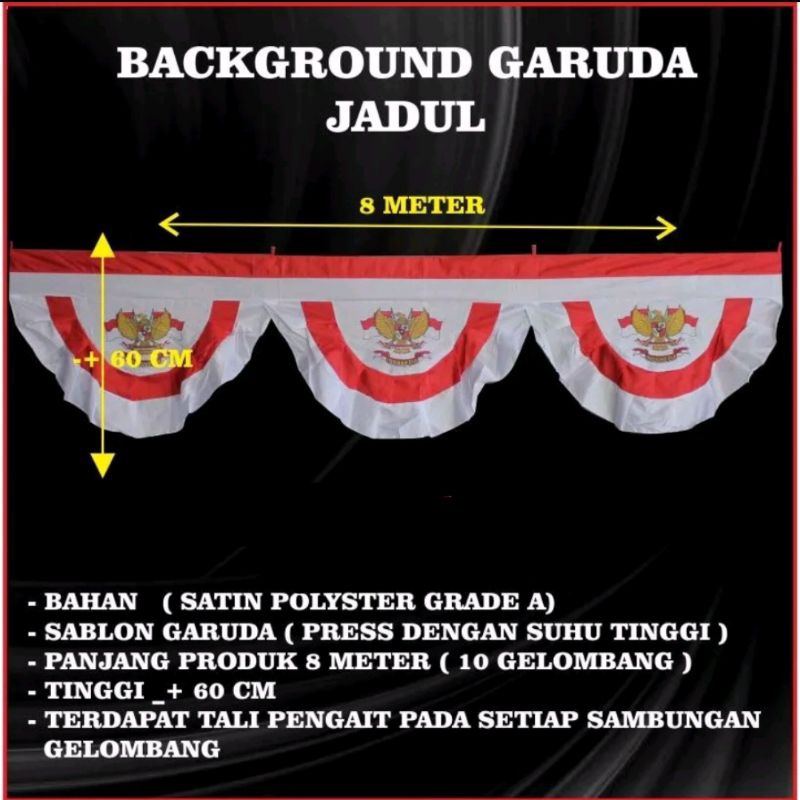 PUTIH MERAH Red And White Wave Pennant Flag | Shopee Malaysia
