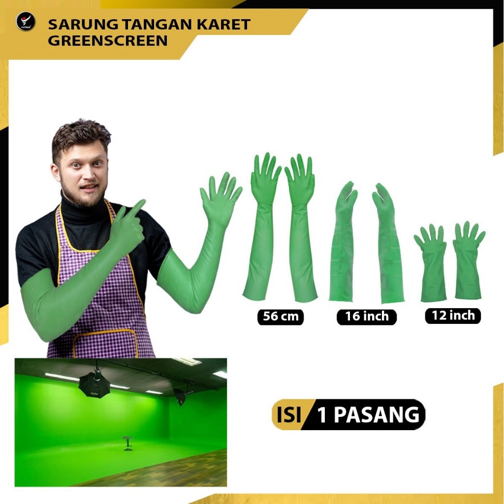 HIJAU Greenscreen Rubber Gloves/Thick Material/Green Color | Shopee ...