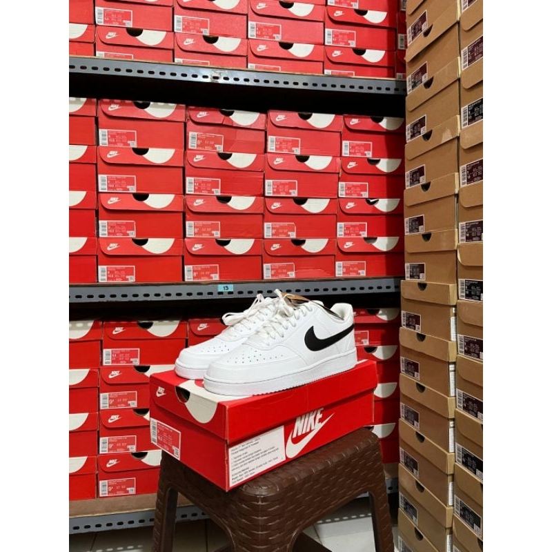 Nike COURT VISION LOW BLACK WHITE 100% ORIGINAL/ | Shopee Malaysia