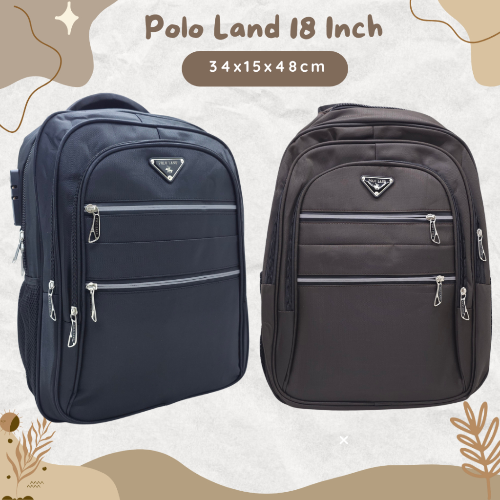 Polo Land 18" USB Laptop Bag+ORIGINAL Large Number Key/Polo Land Front ...