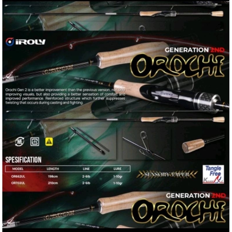 Ul and BC iroly Orochi gen Znd solid carbon fishing rods 180cm and ...