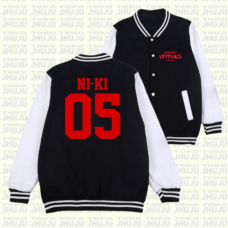 MERAH Varsity Jacket Sablon Enha Jay Engene Romance Untold Red Name Member Number DB | Shopee ...