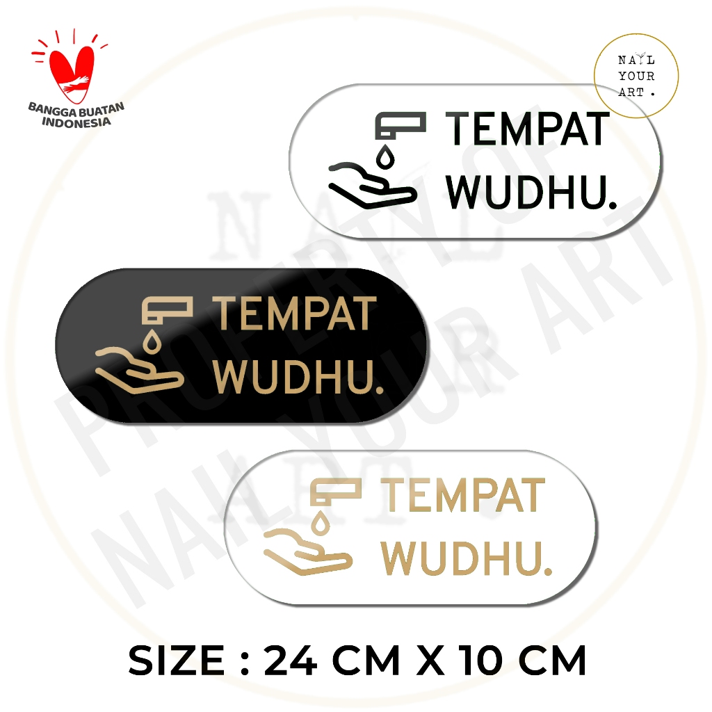 Acrylic SIGN ICON For WUDHU ROUND - Nail Your Art - Minimalist Signage ...