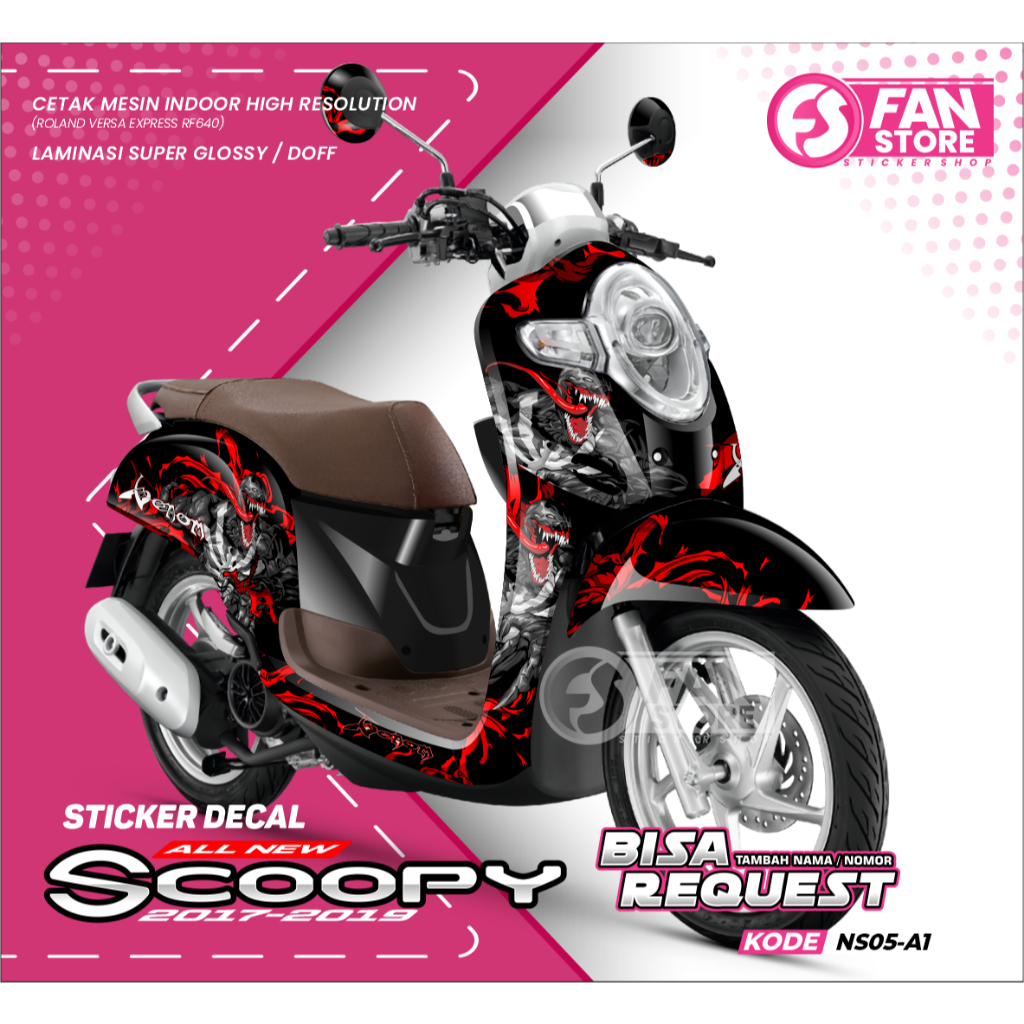 Honda Scoopy New Full Body VENOM Decal Sticker | Shopee Malaysia