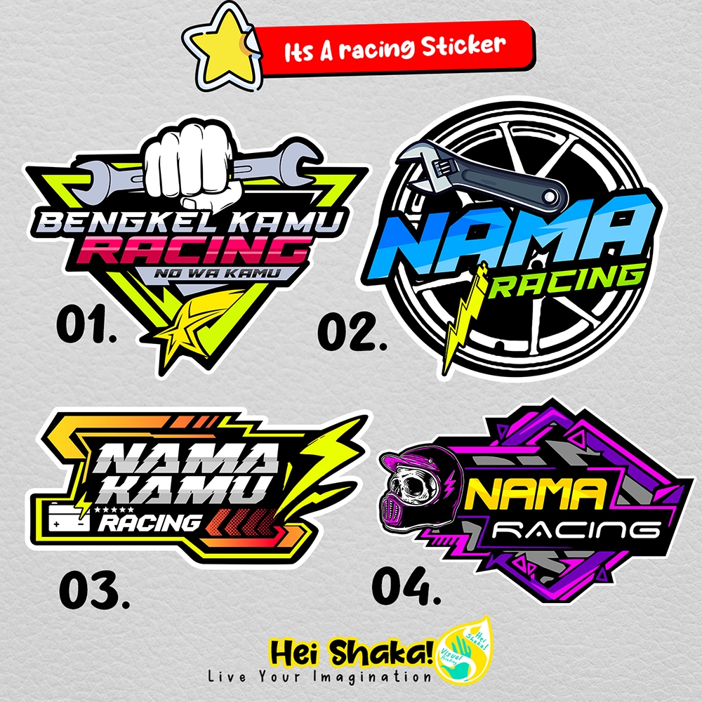Heishaka Custom Racing Sticker Workshop Name Logo Sticker Race Mechanic ...