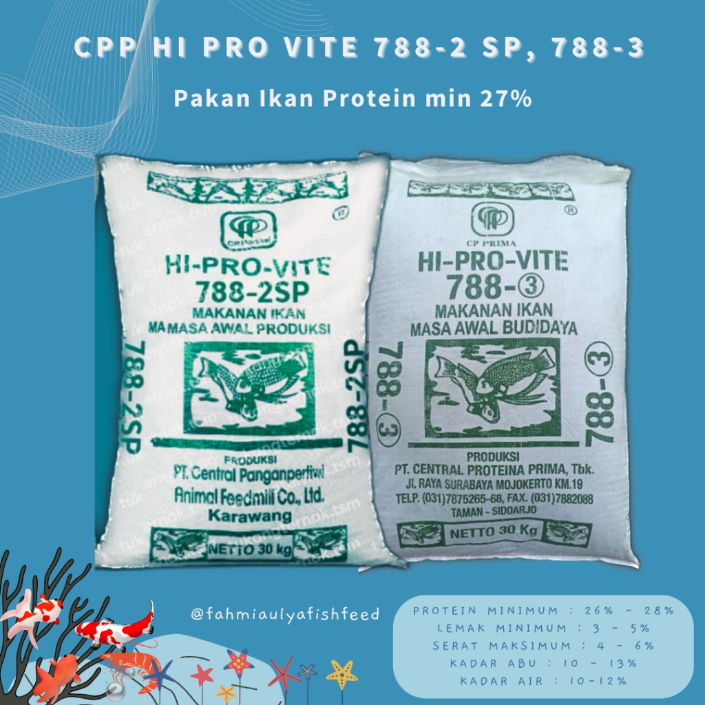 (PACKAGE 5 Kg) HI PRO VITE 788-2 SP, 788-3 Fish Feed Protein 27% ...