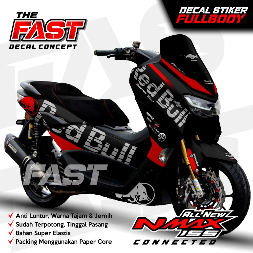 Terbaru Decal Sticker Yamaha nmax 155 new Fullbody redbull Variation ...