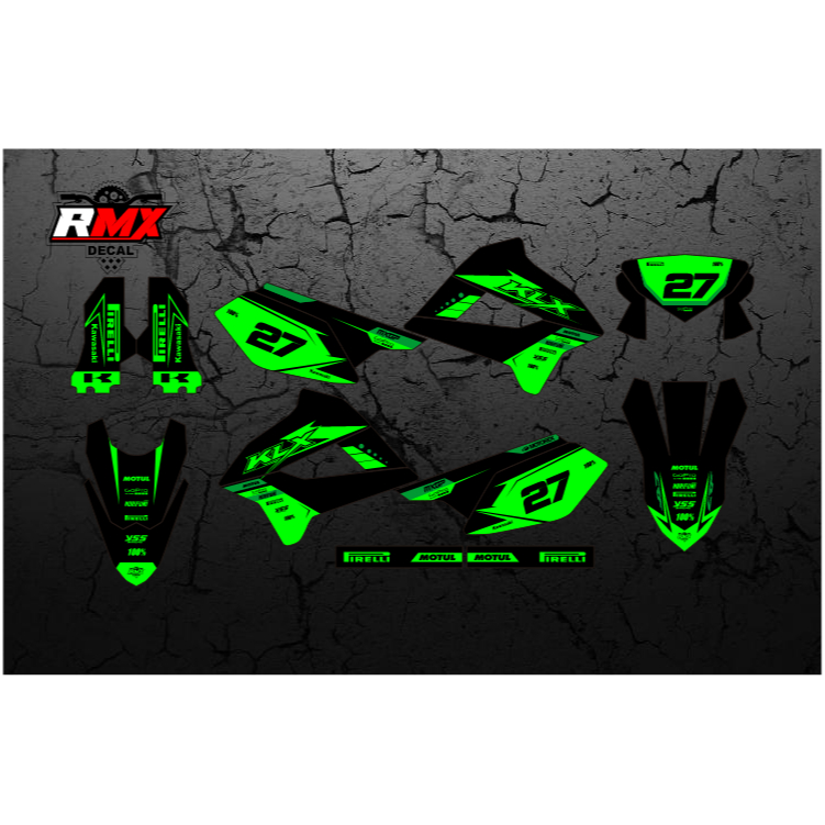 PUTIH HITAM HIJAU MERAH Decal KLX 250 S FULLBODY (010) DTRACKER DTX ...