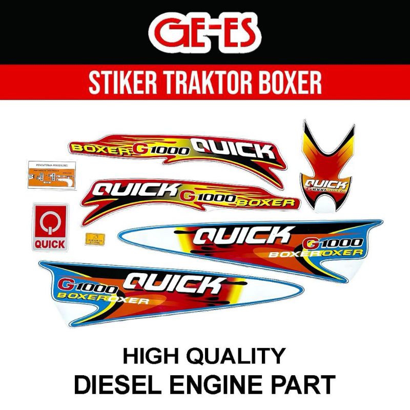 Sticker Tractor G1000 BOXER Full Set/Sticker Tractor BOXER Kubota Quick ...