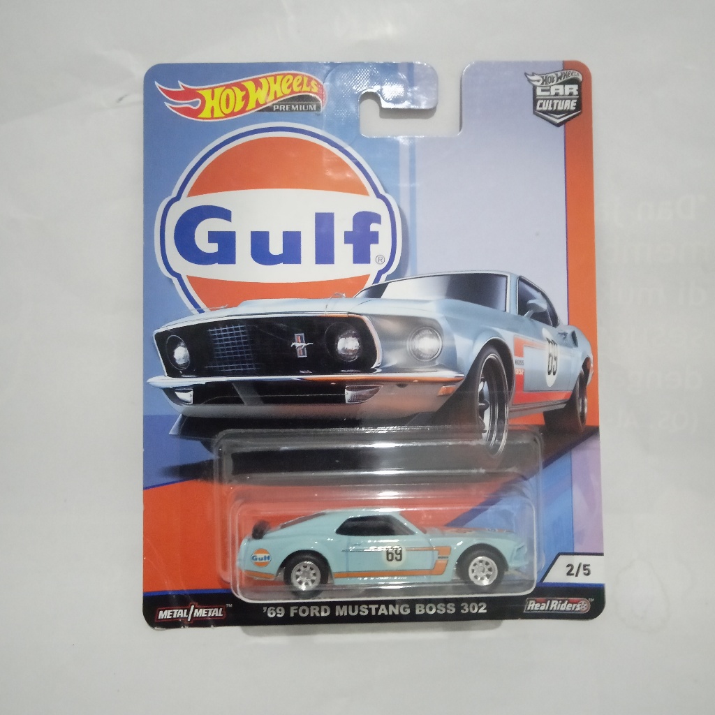 Hot Wheels Premium '69 Ford Mustang BOSS GULF Diecast Car Collection Kids Toys | Shopee Malaysia