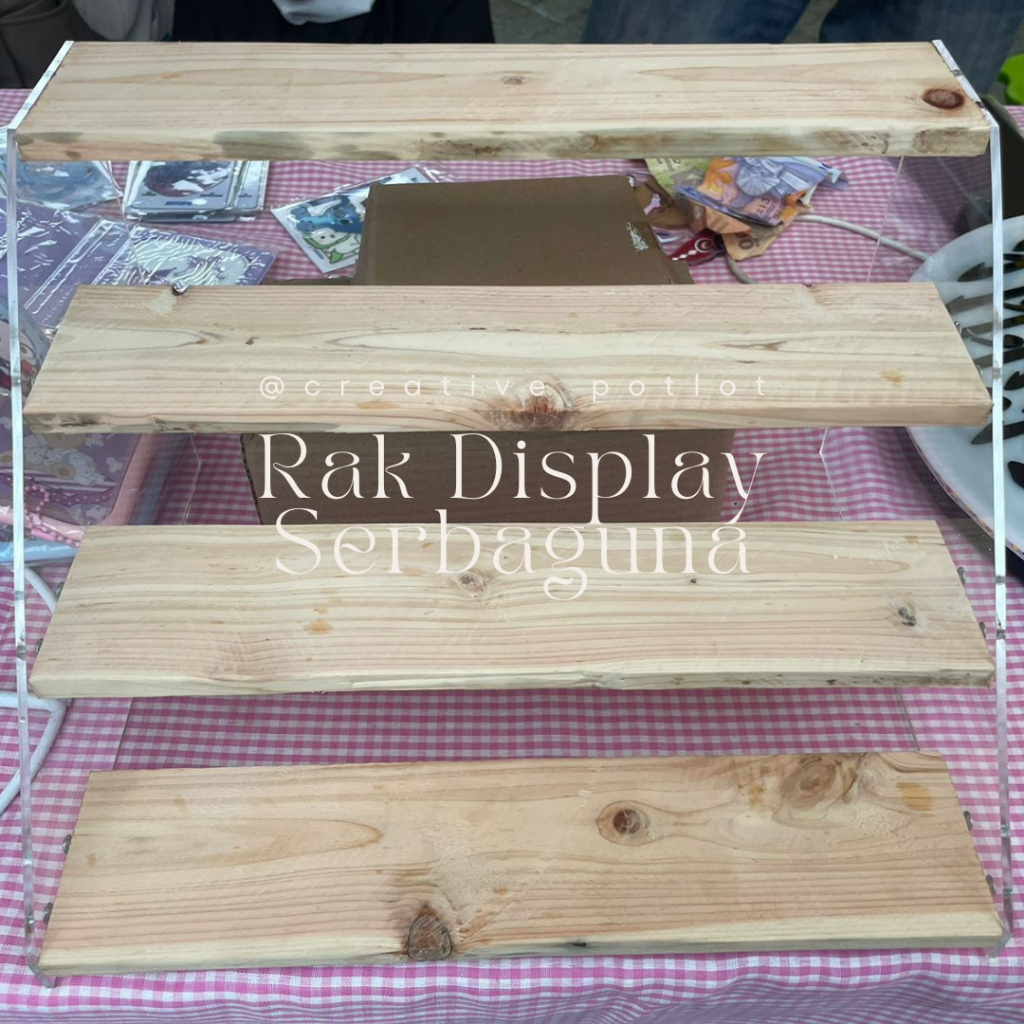 KAYU Wooden Shelf 4-tier Clear Acrylic Aesthetic Wood Kitchen Spice ...