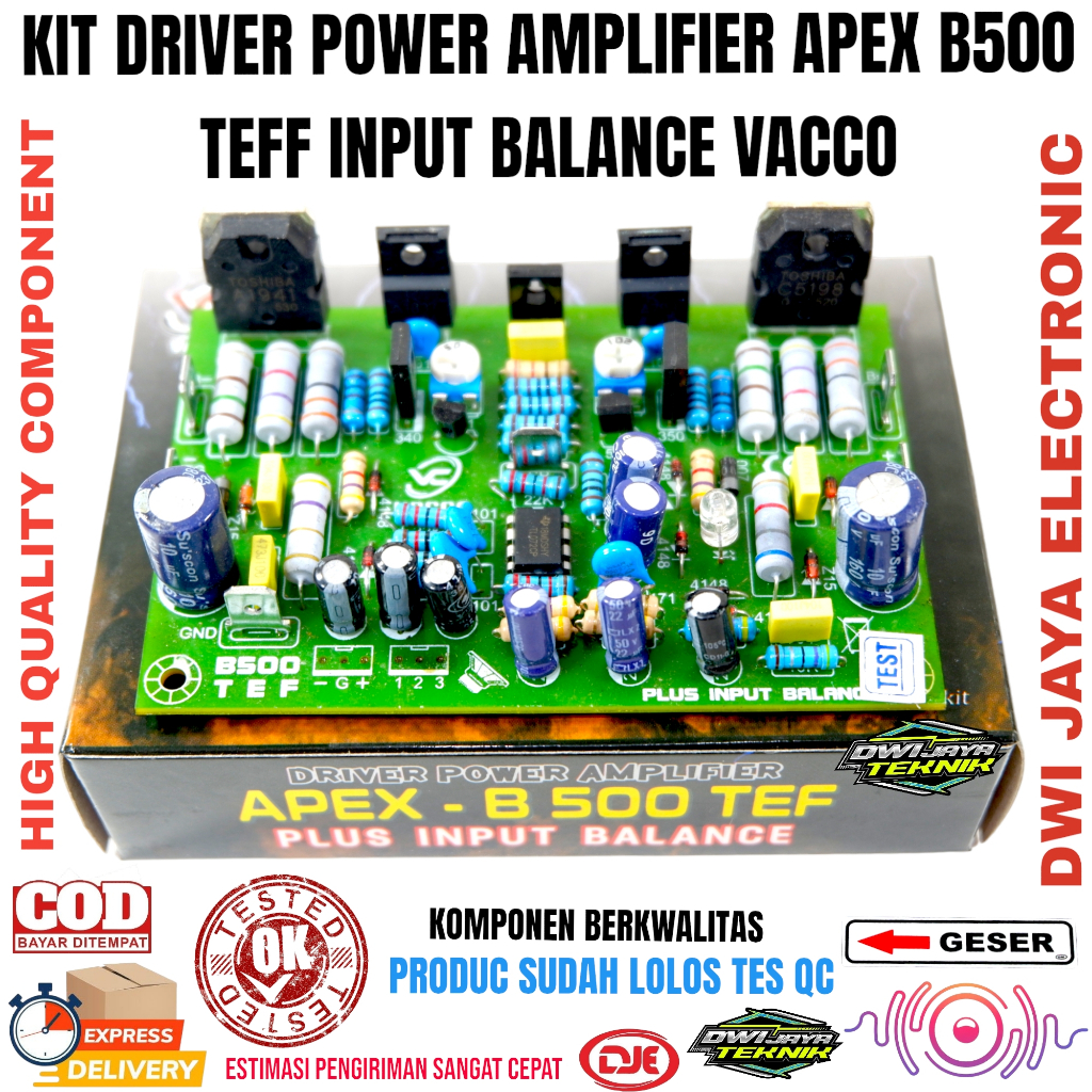 Apex B500 TEF Input Balance Vacco Power Amplifier Driver KIT | Shopee ...