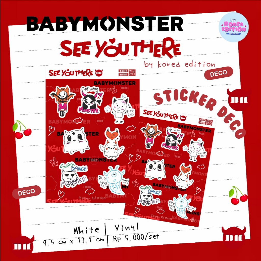 BabyMonster BaeMon Deco Vinyl Cutting Sticker Ready to Use Waterproof ...
