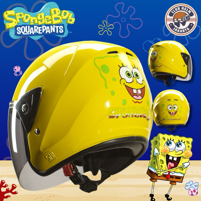 Helmet For Boys And Girls Cute Viral Premium SNI Spongebob/Mr Crab ...