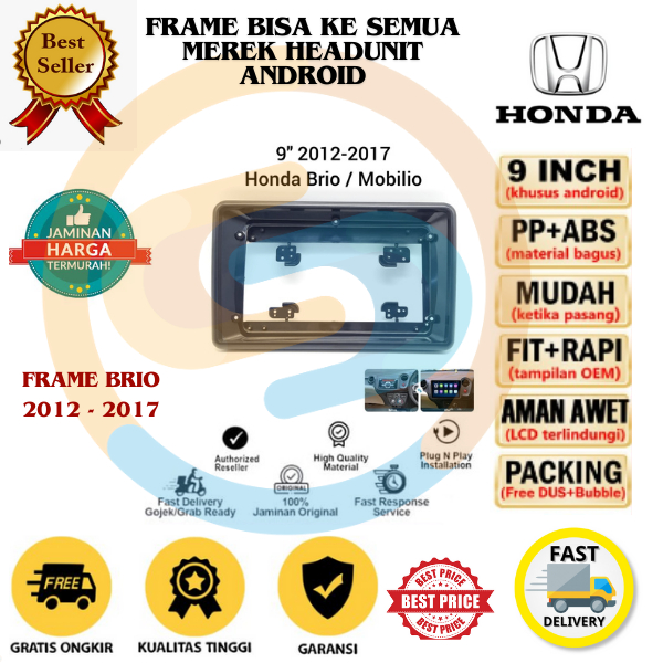 Frame Head unit Android 9 inch/10 inch HONDA BRIO 2012-2017 | Shopee ...