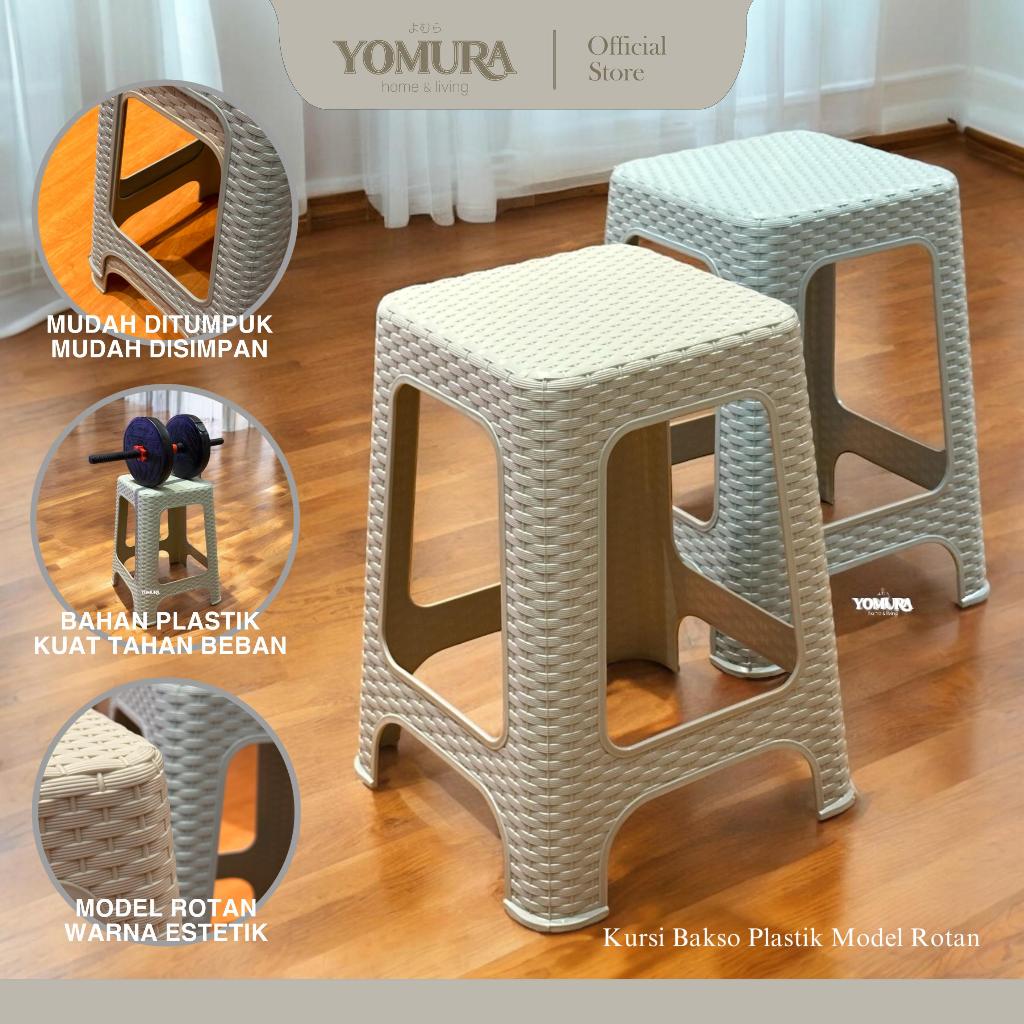 Yomura Plastic Meatball Bench Chair Scandinavian Rattan Model Plastic ...