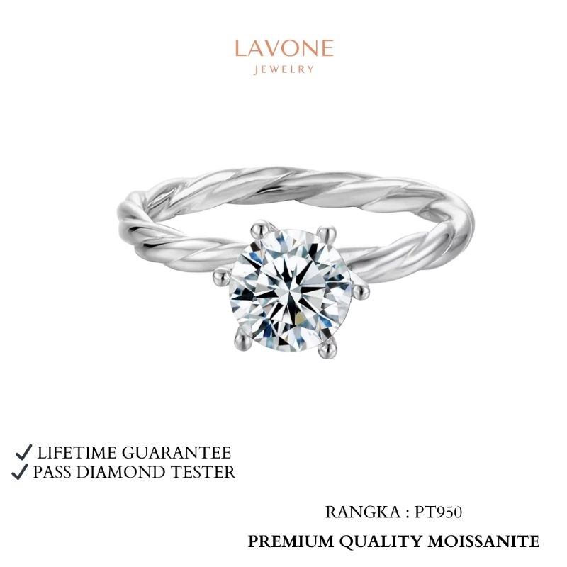 1ct moissanite ring Platina950 GRA frame moissanite ring with platinum950 PT950 | Shopee Malaysia