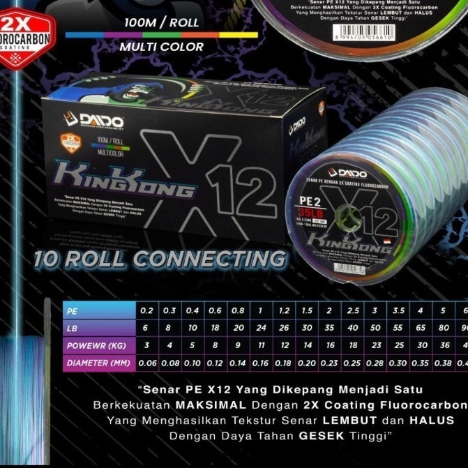 Daido KINGKONG X12 100M MULTI PE STRINGS | Shopee Malaysia
