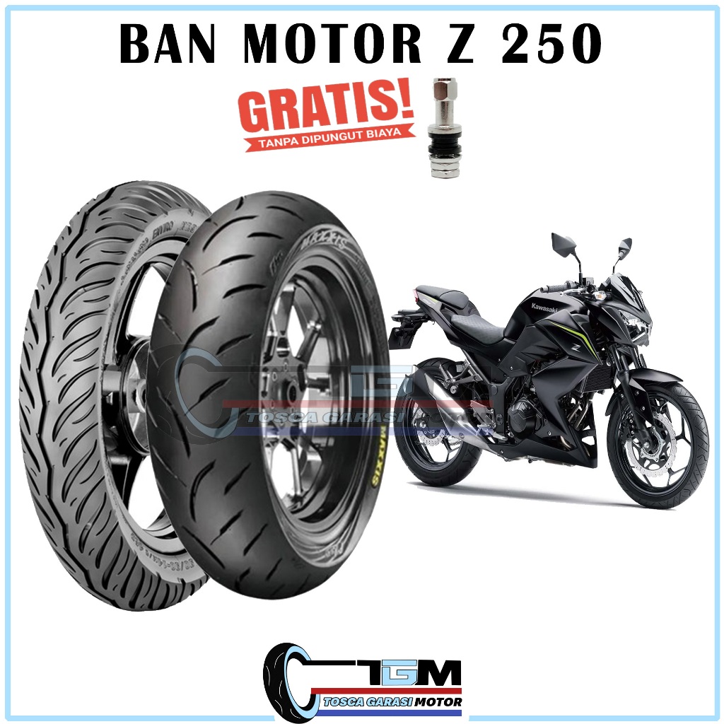 Z250 TUBELESS MOTORCYCLE TIRE FREE TUBELESS TUBELESS | Shopee Malaysia