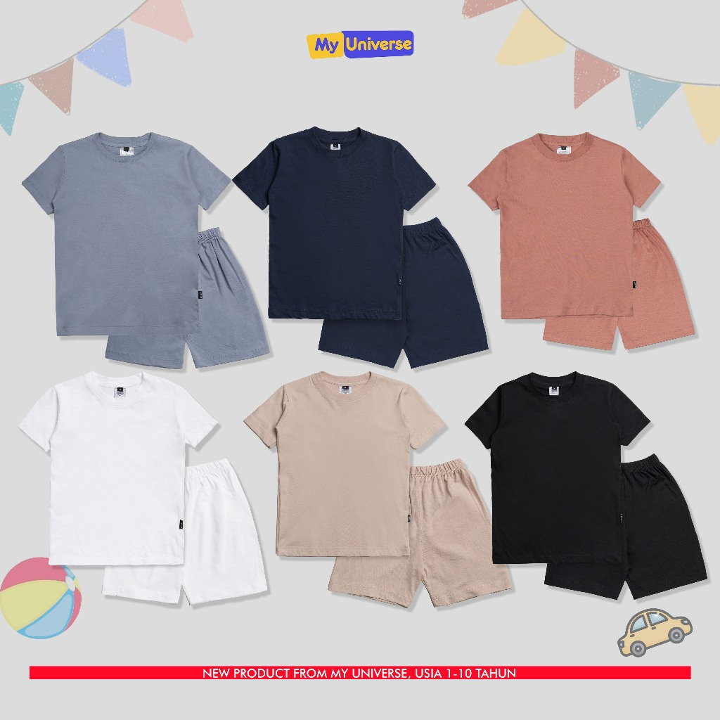 Otsky X My Universe Unisex Plain Kids T-Shirt Set | Shopee Malaysia