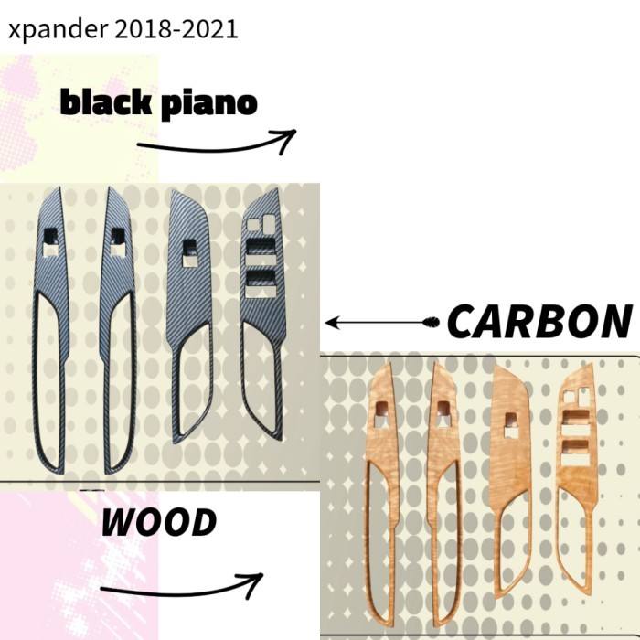 Panel Arm Rest Dashboard Xpander Wood CARBON Black Piano 2018-2021 ...