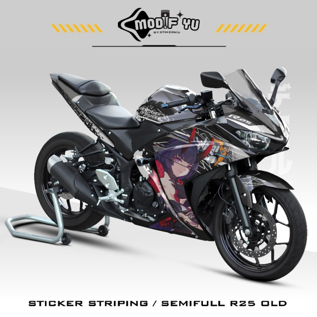 Striping SEMIFULL YAMAHA R25 / MOTIF 13 / STICKER VARIATION YAMAHA R25 ...