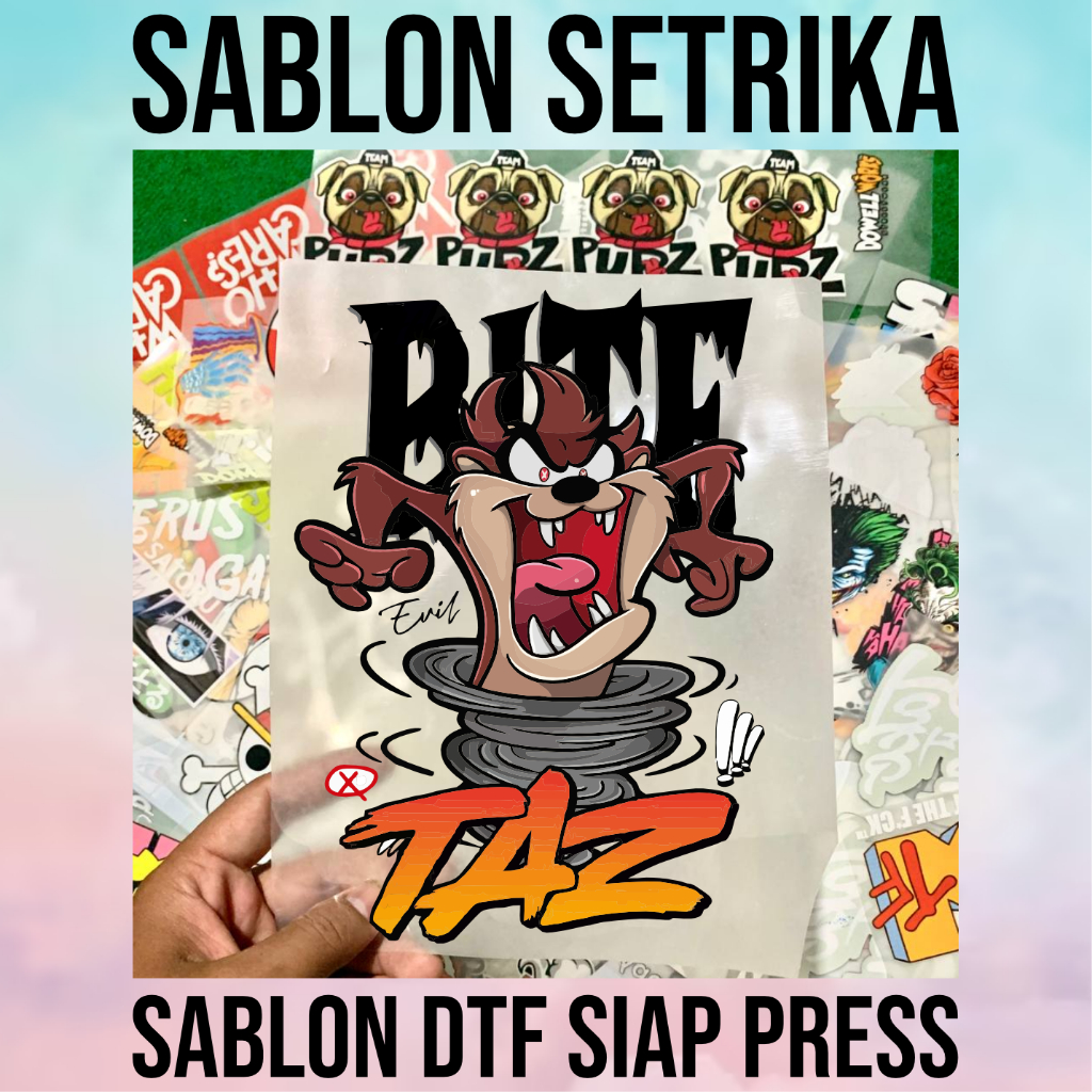 Dtf Sticker Screen PRINTING Iron TAZ MANIA Theme Cute CHIBI PRINTING ...