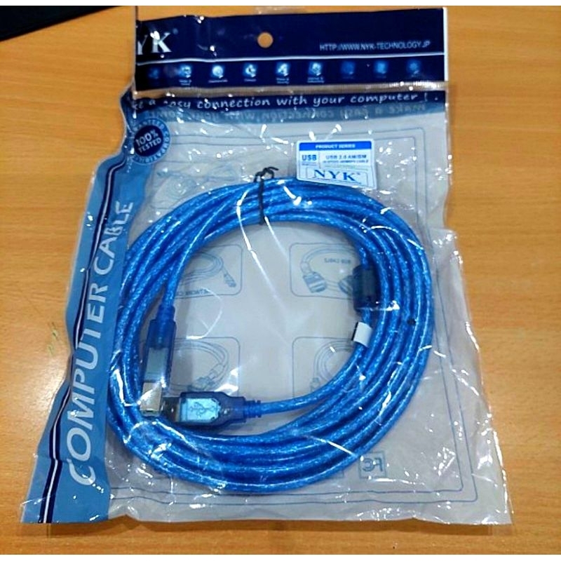 Cable NYK Transparent USB 2.0 Printer Cable 5 Meters (1,5 Meters - 10 ...