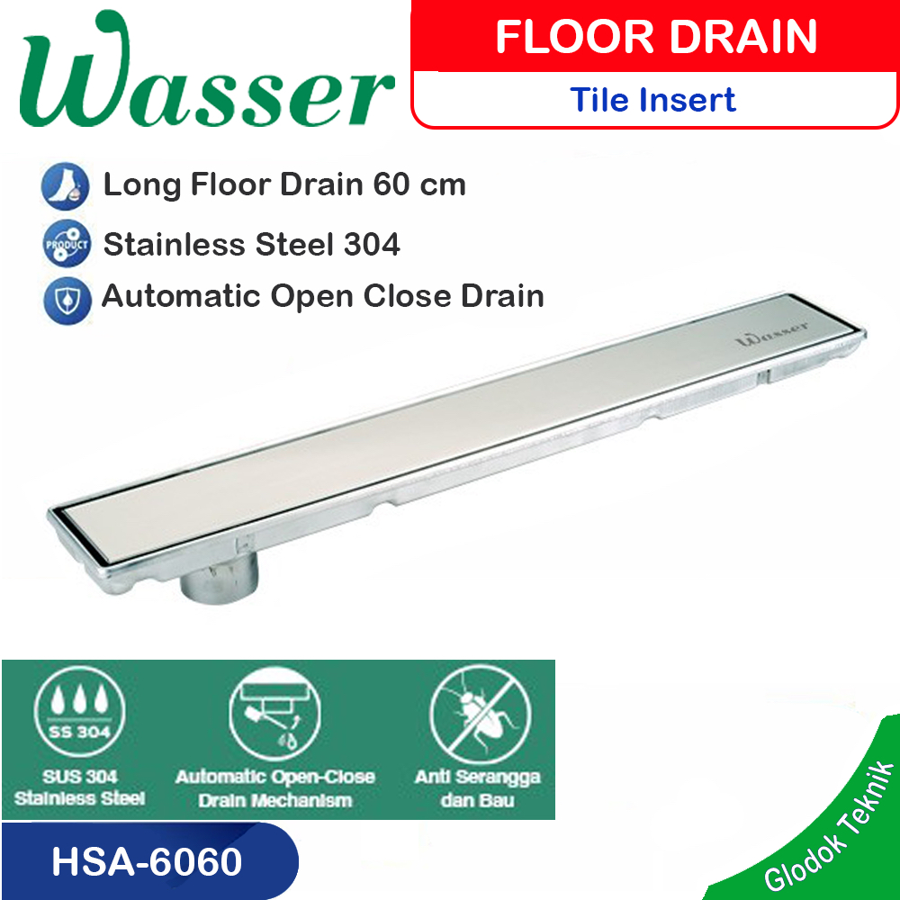 Wasser Long Tile Floor Drain - Smart Floor Strainer - Strainer Got 60cm ...
