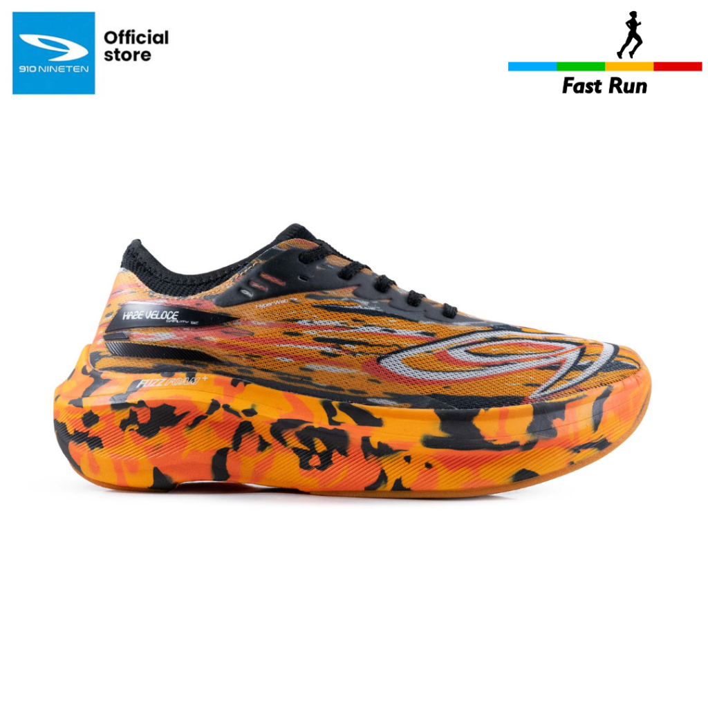910 Nineten Haze Veloce Gravity Running Shoes - Black/Orange/Orange ...